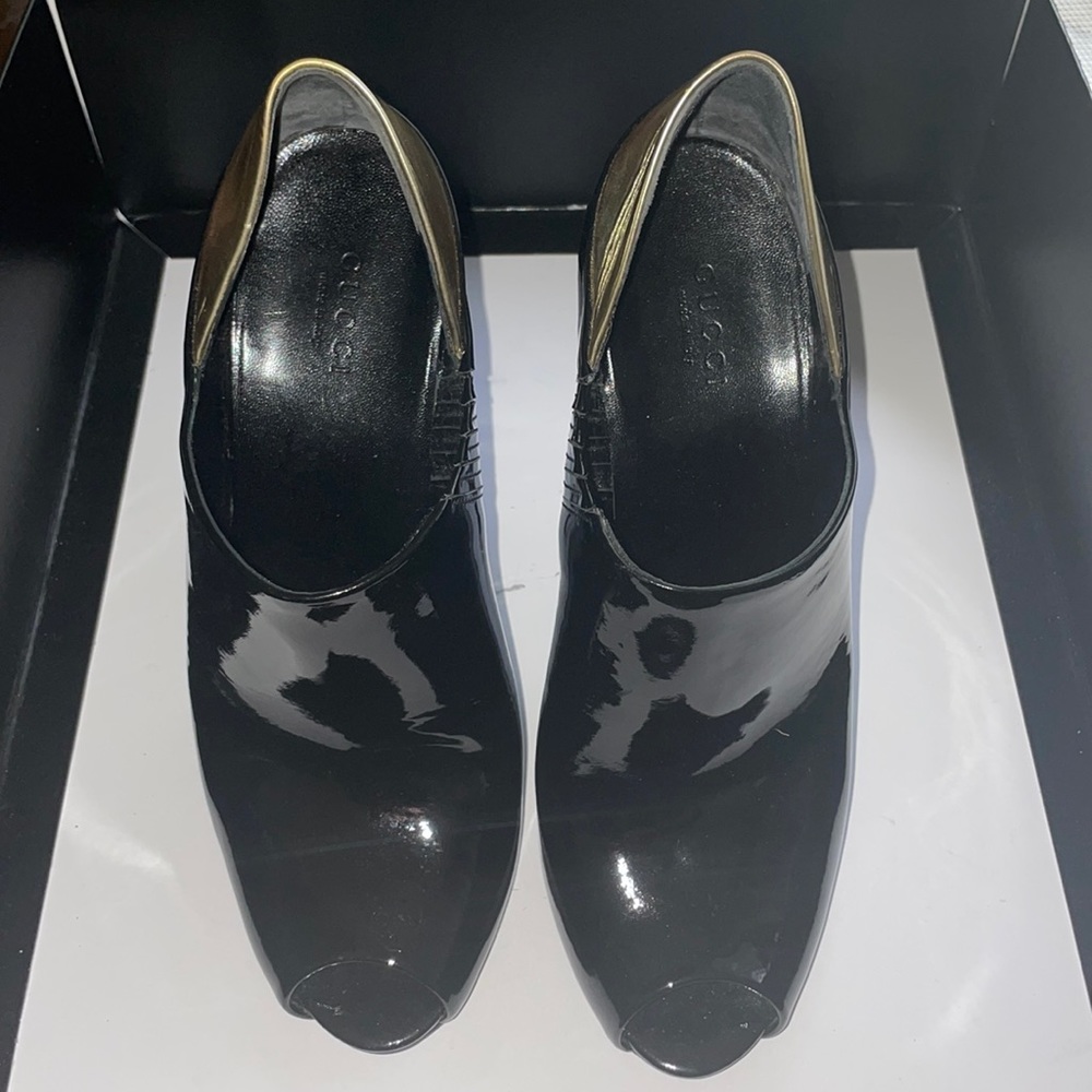 Gucci Booties In Black Patent Leather - Gem